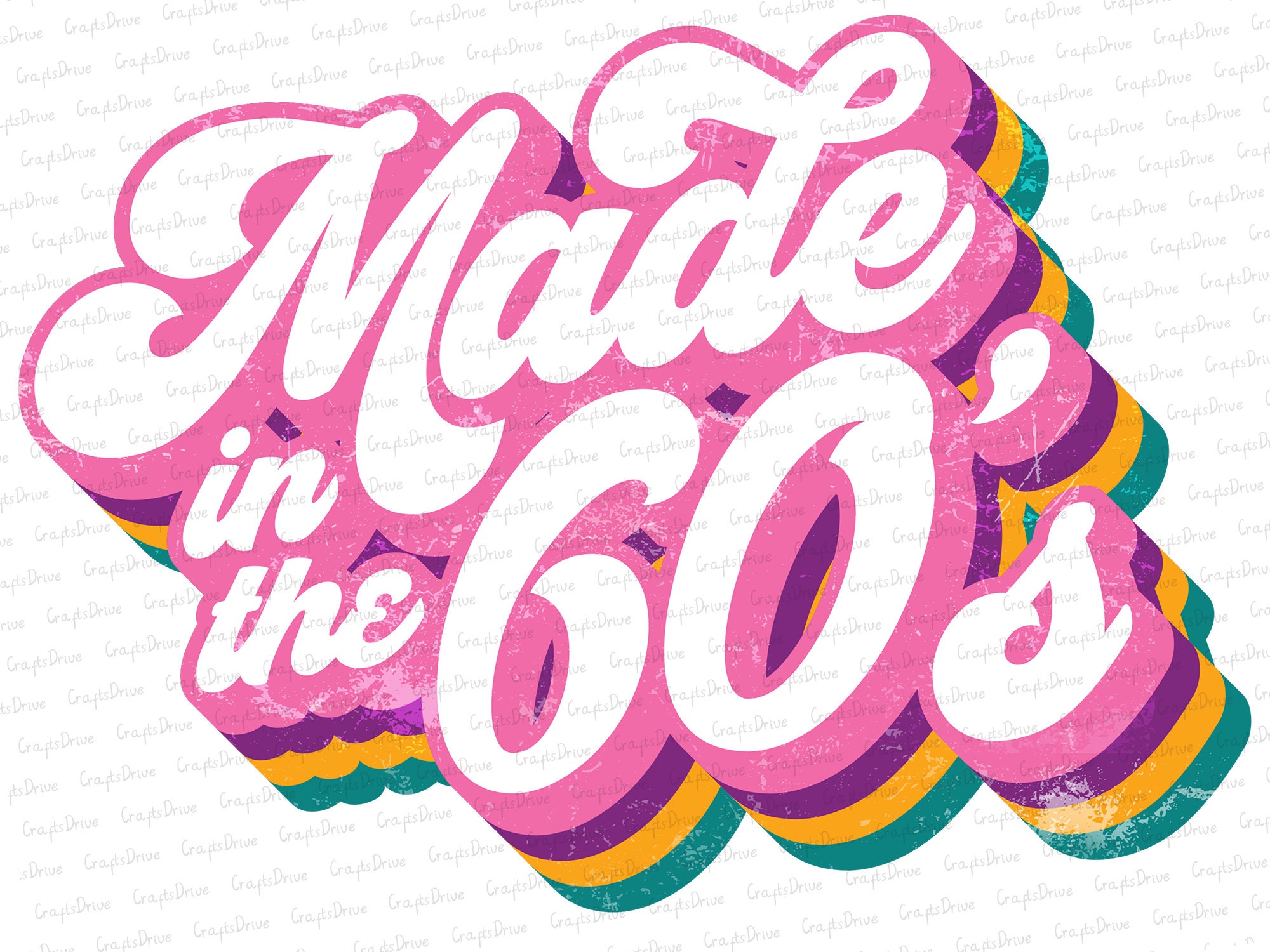 Made in the 60s PNG File Sublimation Designs Downloads 60s - Etsy