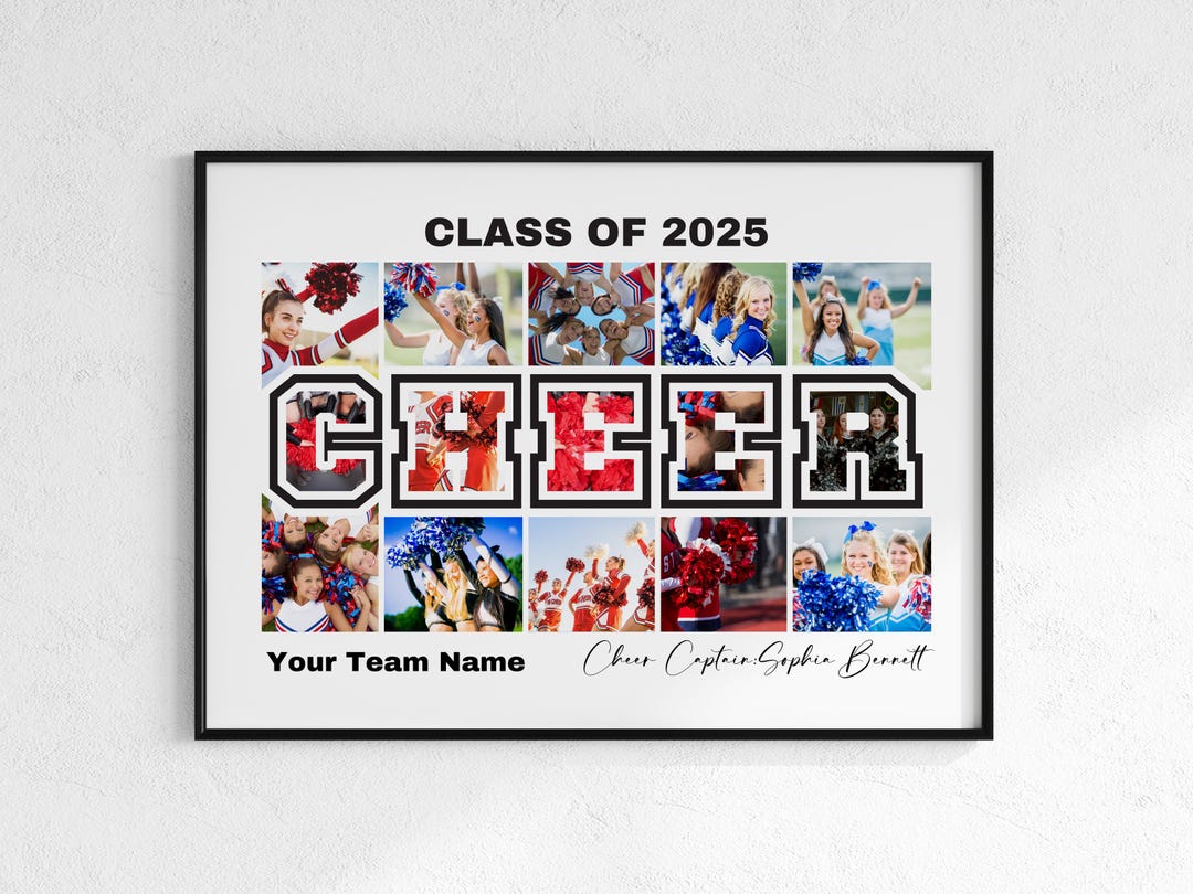 Cheer Cheerleader Photo Collage Canva Frame Photo Frame Template ...