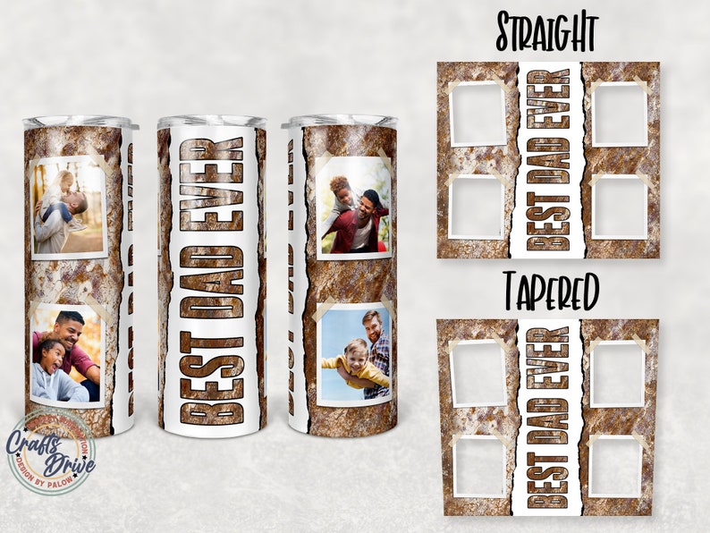 Best Dad Ever Tumbler Photo Frame Father Day Gift - Etsy