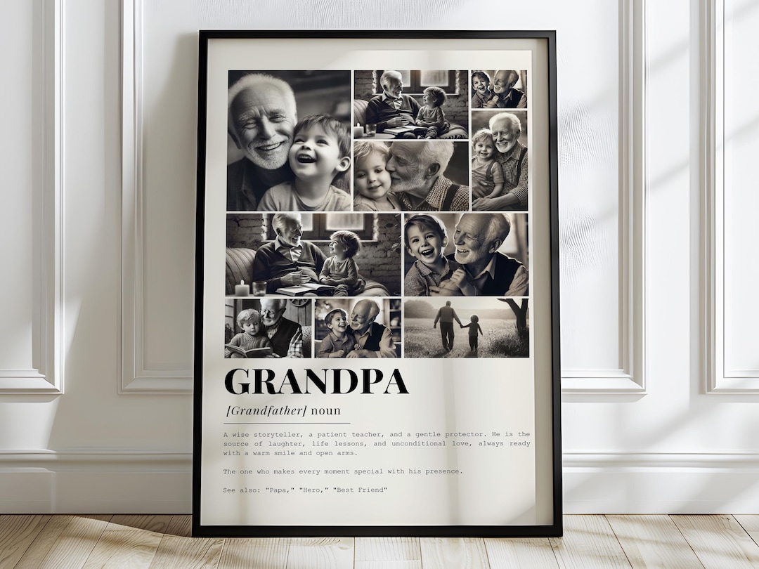 Grandpa Definition Photo Collage Canva Template, Father's Day Gifts ...