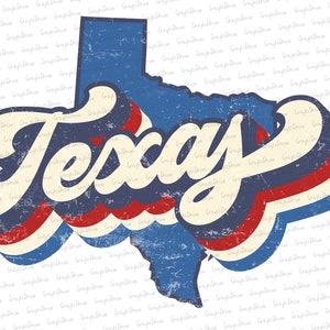 Retro State of Texas PNG Sublimation Vintage Designs Downloads, Instant ...