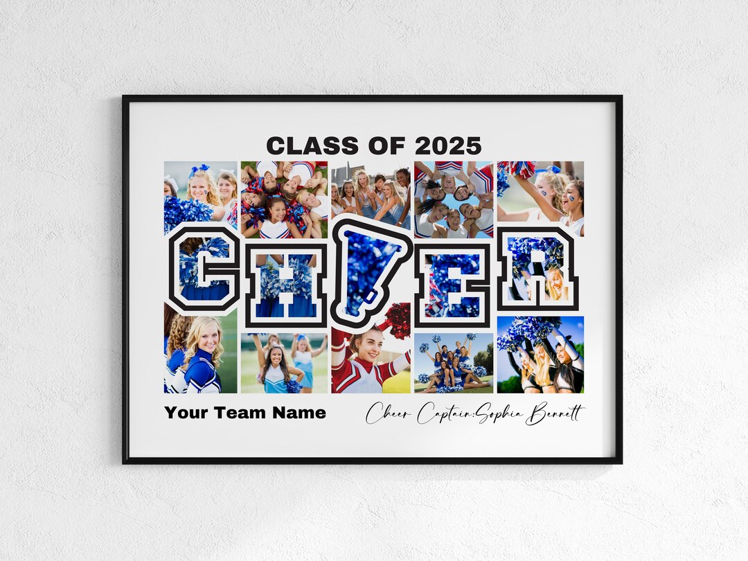 CHEER Megaphone Cheerleader Photo Collage Canva Frame Photo Frame ...