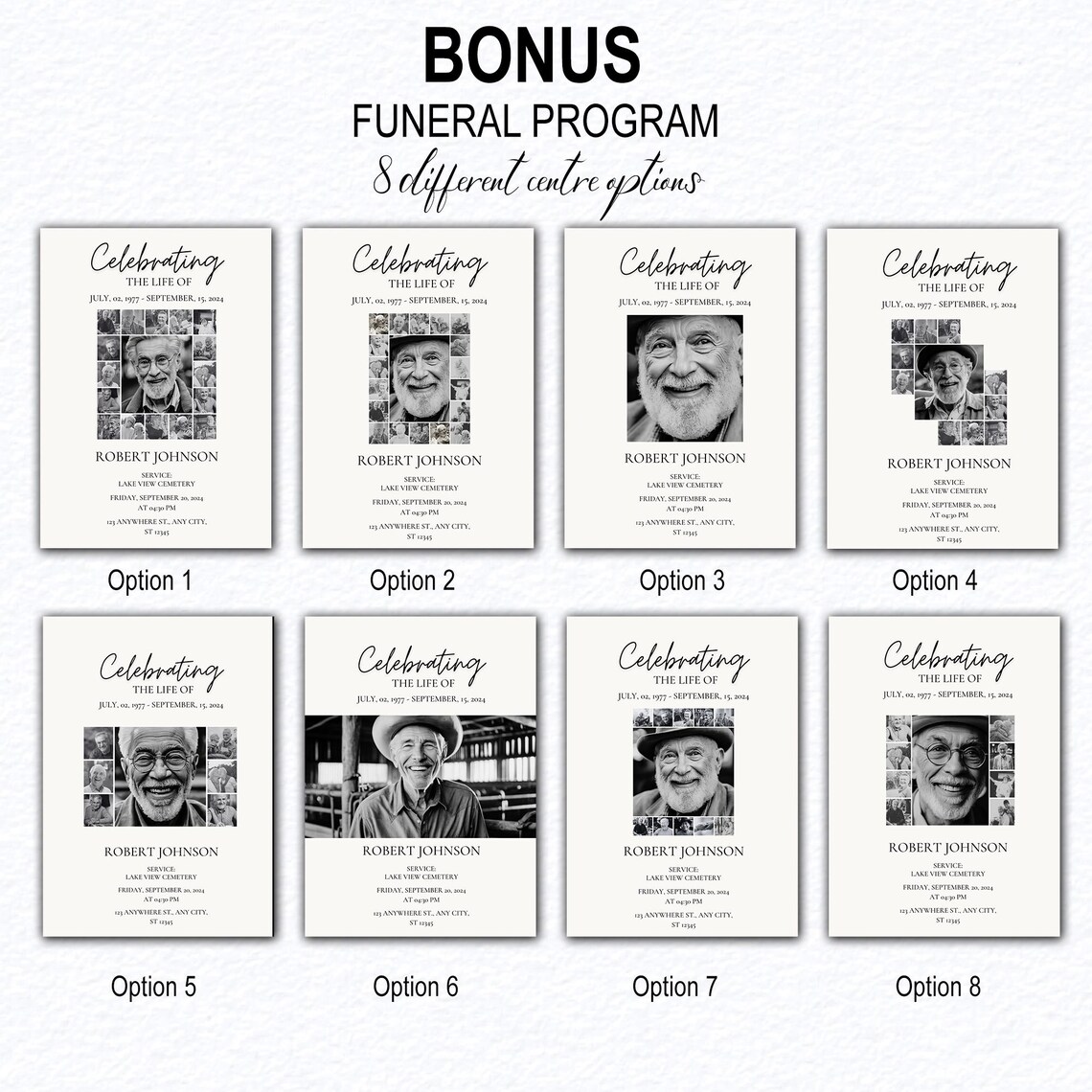 Celebration of Life Funeral, Funeral Program Template, Funeral Welcome ...