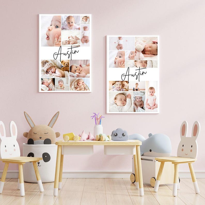 1st Birthday Photo Collage Poster: Milestone Sign (digital Download) - Etsy