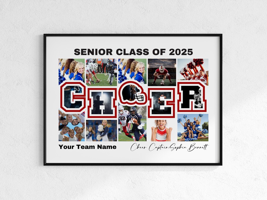 Cheerleader Photo Collage Template: Senior Class of 2025 (canva Frame ...