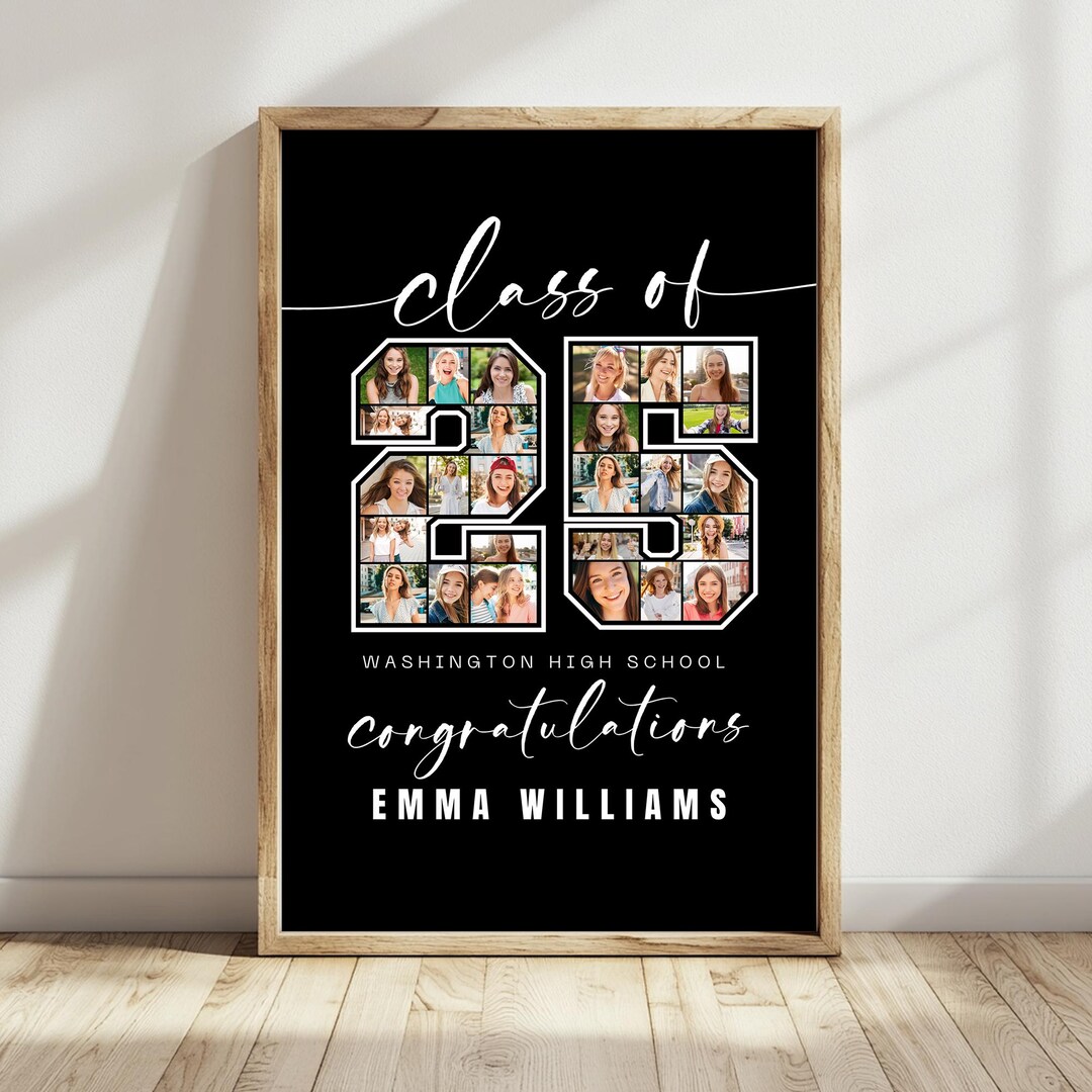 Class of 2025 Graduation Photo Collage Template Set, Graduation Welcome ...