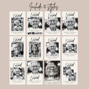 Celebration of Life Funeral Photo Collage Sign Set Templates, Funeral ...