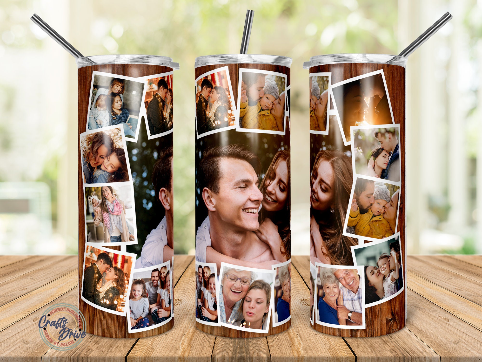 Photo Tumbler Template Png Sublimation Photo Collage 20oz - Etsy