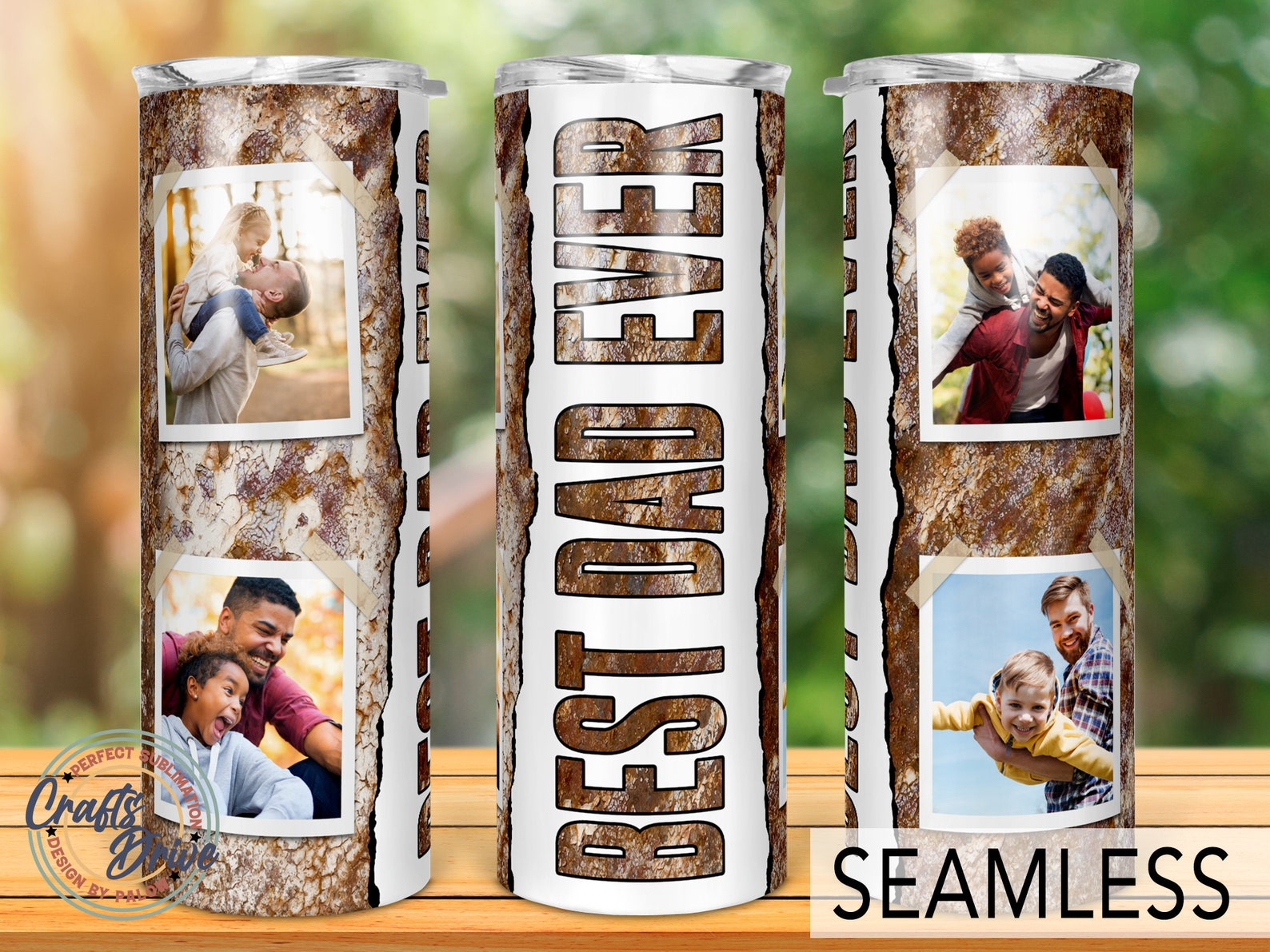 Best Dad Ever Tumbler Photo Frame Father Day Gift - Etsy