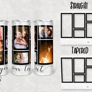 5 Photo Tumbler Template, Wood Png Sublimation Photo Collage 20oz ...