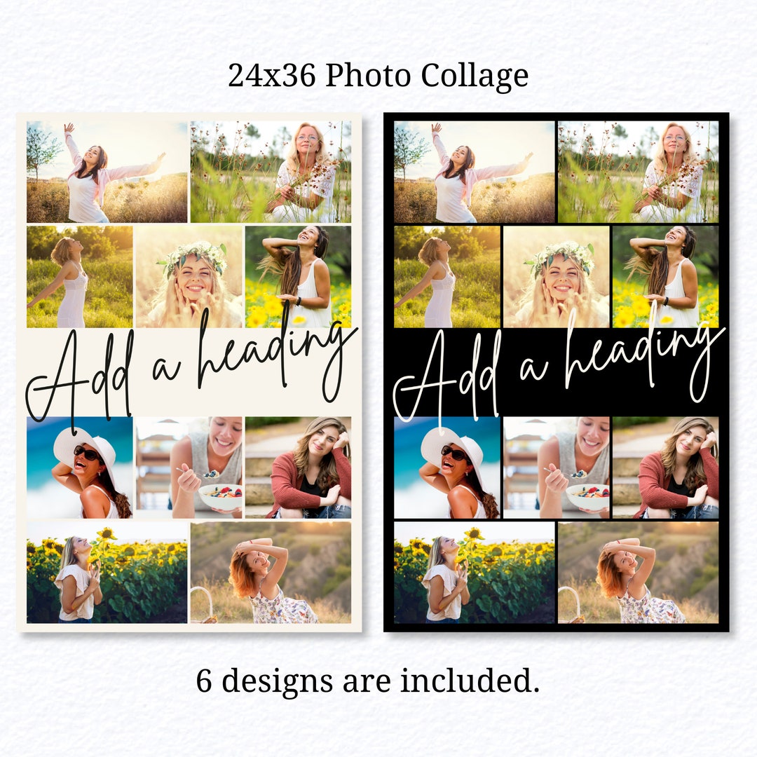 24x36 Photo Collage, Poster Collage, Canva Template, Memorial Funeral ...