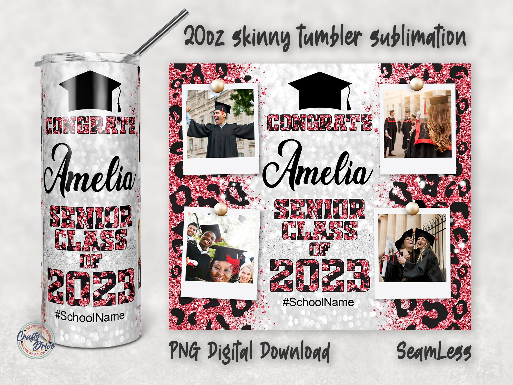 Red Senior 2023 Class of 2023 Graduation Tumbler 20oz Png - Etsy