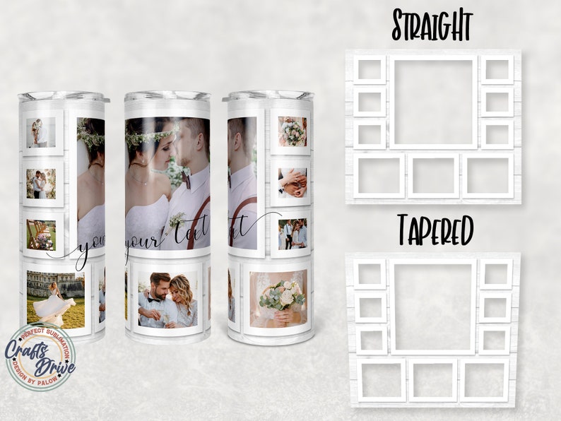 10 Photo Tumbler Template Png, Photo Collage Tumbler Png, Mr and Mrs ...