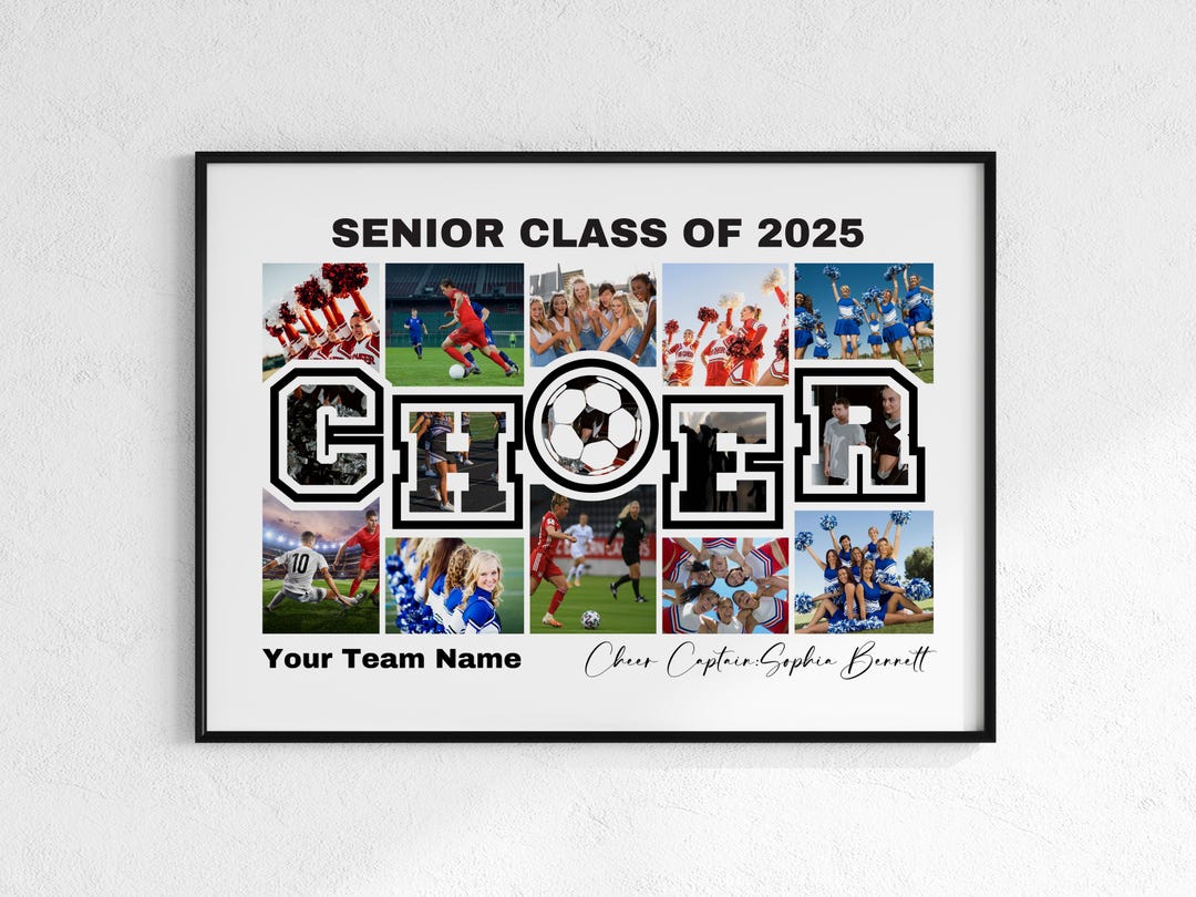 Cheerleader Photo Collage Template: Senior Class of 2025 (digital ...