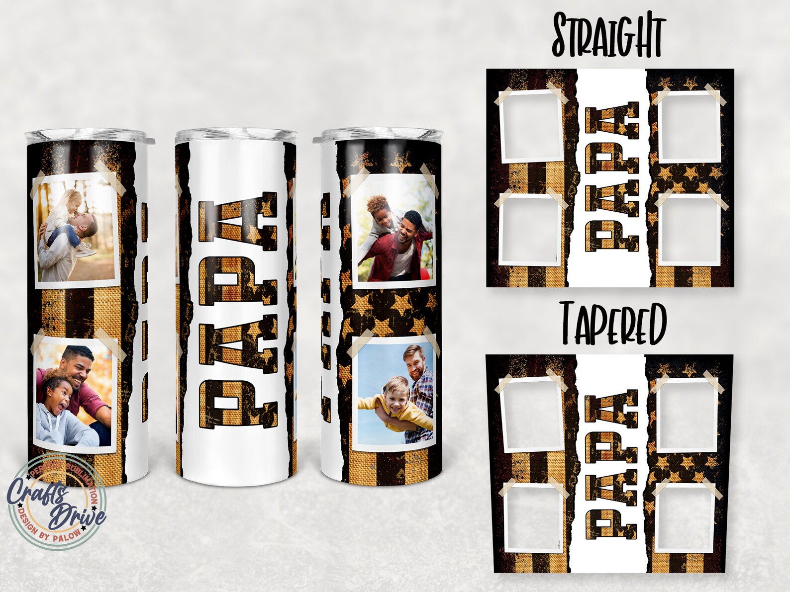 PAPA Best Dad Ever Tumbler Photo Frame Father Day Gift - Etsy