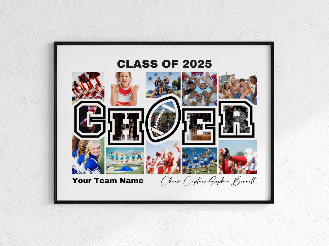 Cheerleader Photo Collage Template: Senior Class of 2025 (digital ...