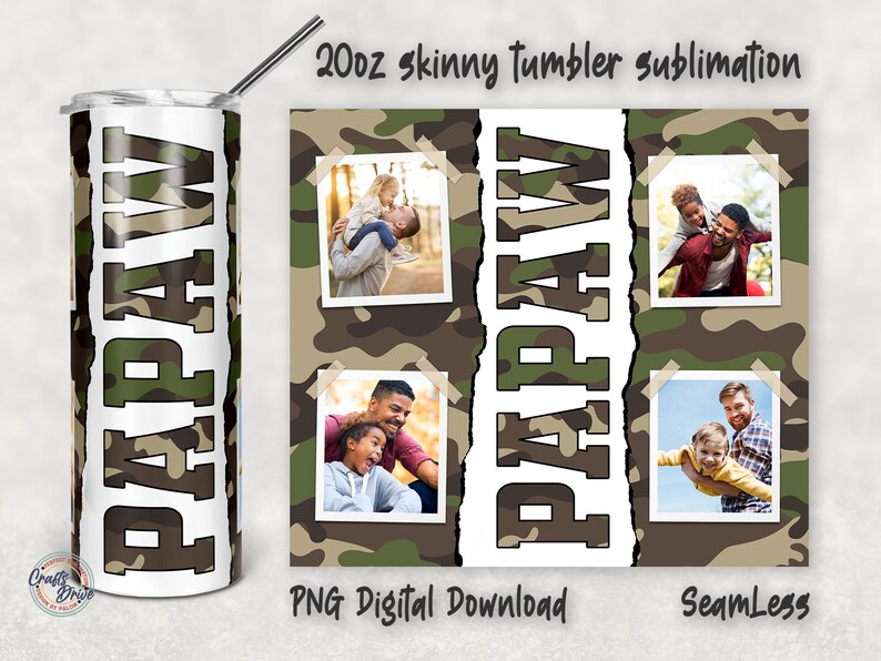 Papaw Best Dad Ever Tumbler Photo Frame Father Day Gift - Etsy