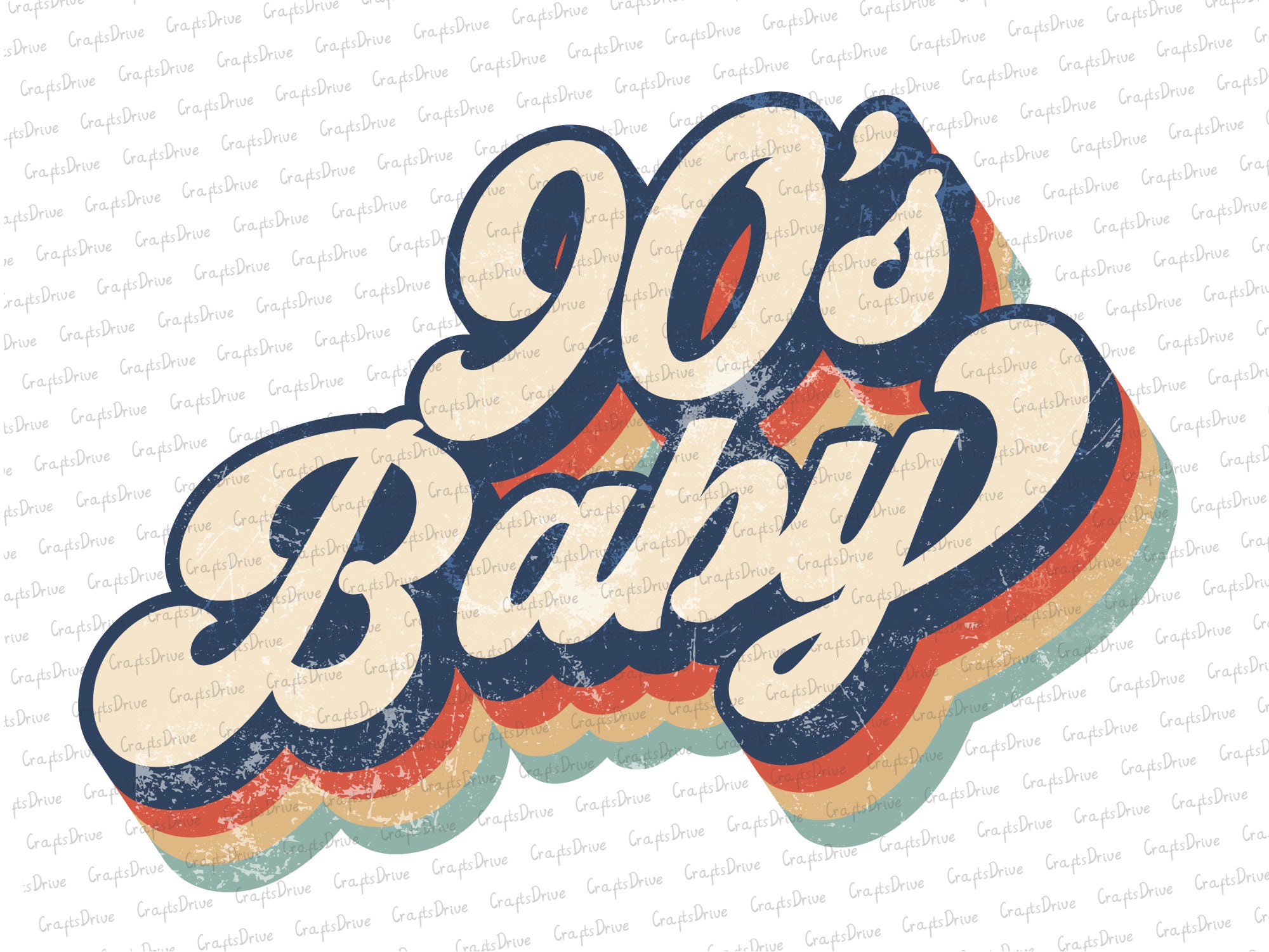 Retro 90s Baby Png Sublimation Png Made In The 90s Vintage | Etsy