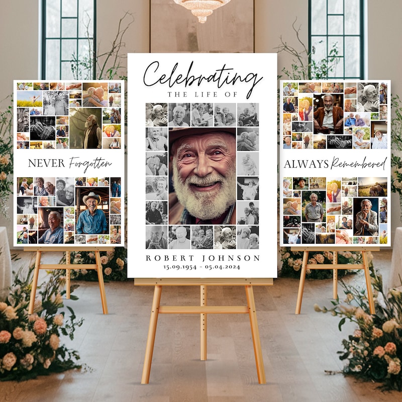 Funeral Collage Template - Etsy