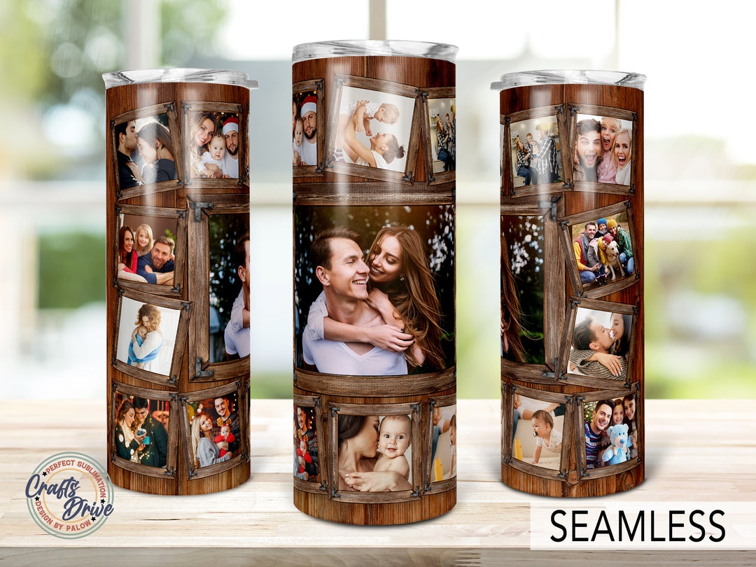 15 Wood Grain Picture Photo Collage Tumbler Template, Woodgrain Gift ...