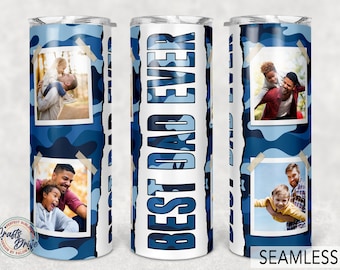 PAPA Best Dad Ever Tumbler Photo Frame Father Day Gift | Etsy