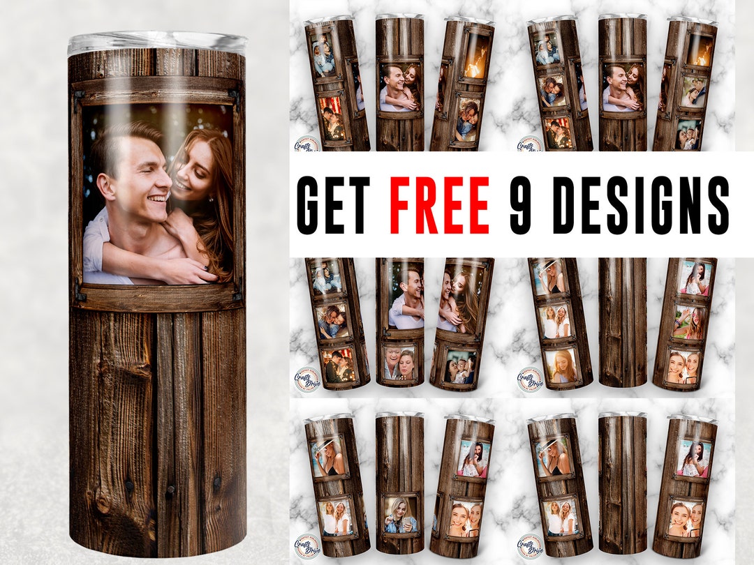 Wood Grain Photo Collage Tumbler Template (digital Download) - Etsy