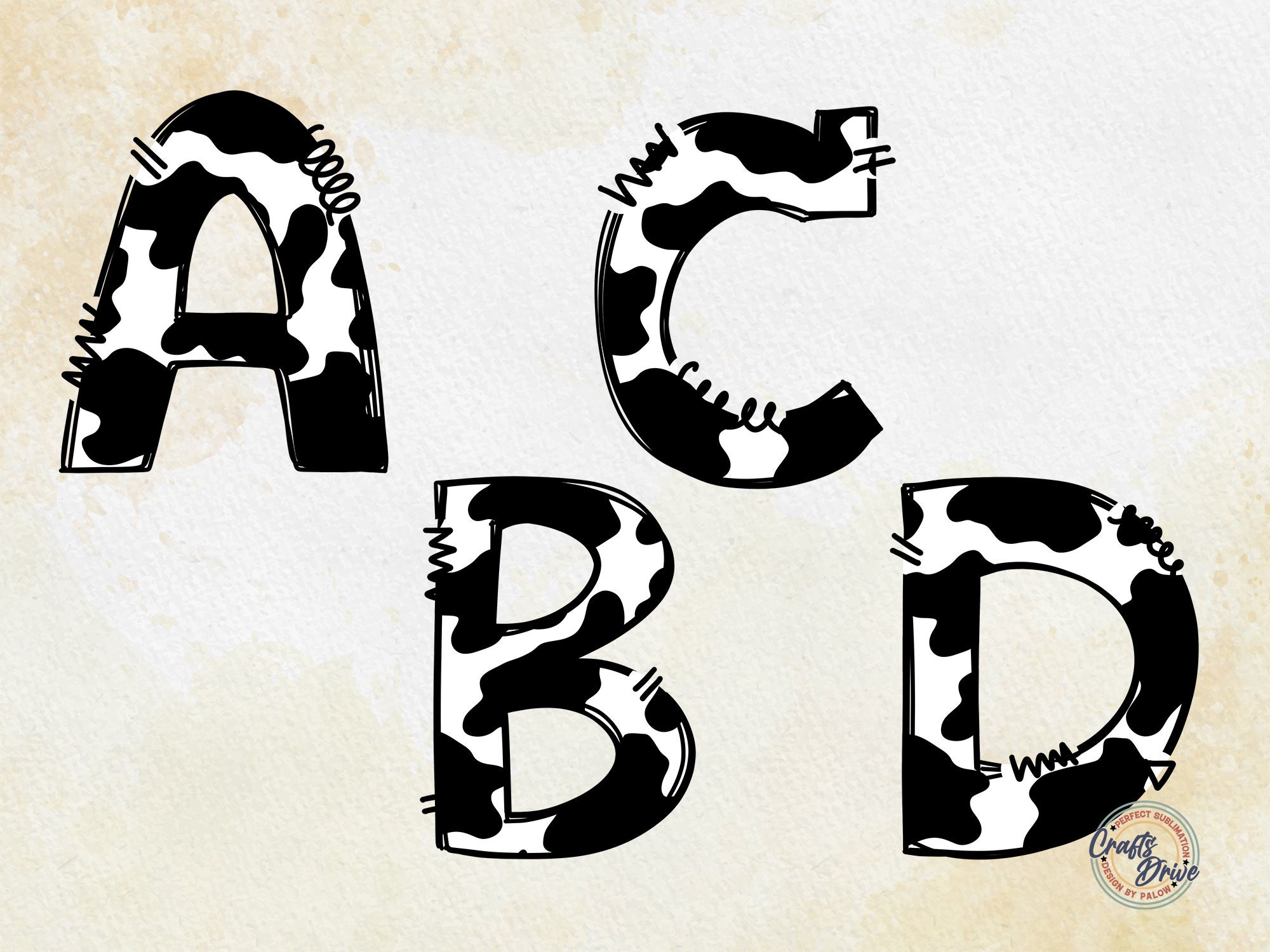 Craft Supplies & Tools Embellishments Hand Drawn Alphabet Pack ...