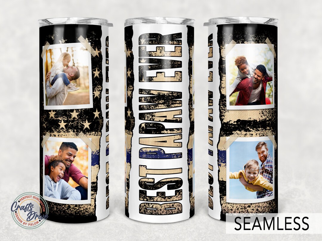 Best PAPAW Ever Tumbler, Photo Frame, Father Day Gift, 20oz Skinny Sublimation. - Etsy