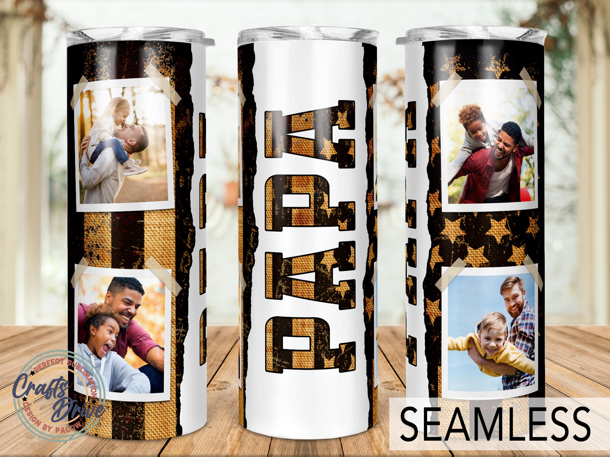 PAPA Best Dad Ever Tumbler Photo Frame Father Day Gift - Etsy