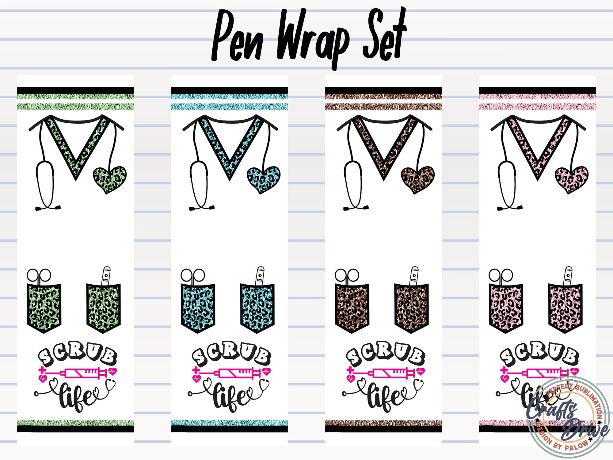 Scrub Life Pen Wrap File Set | Etsy