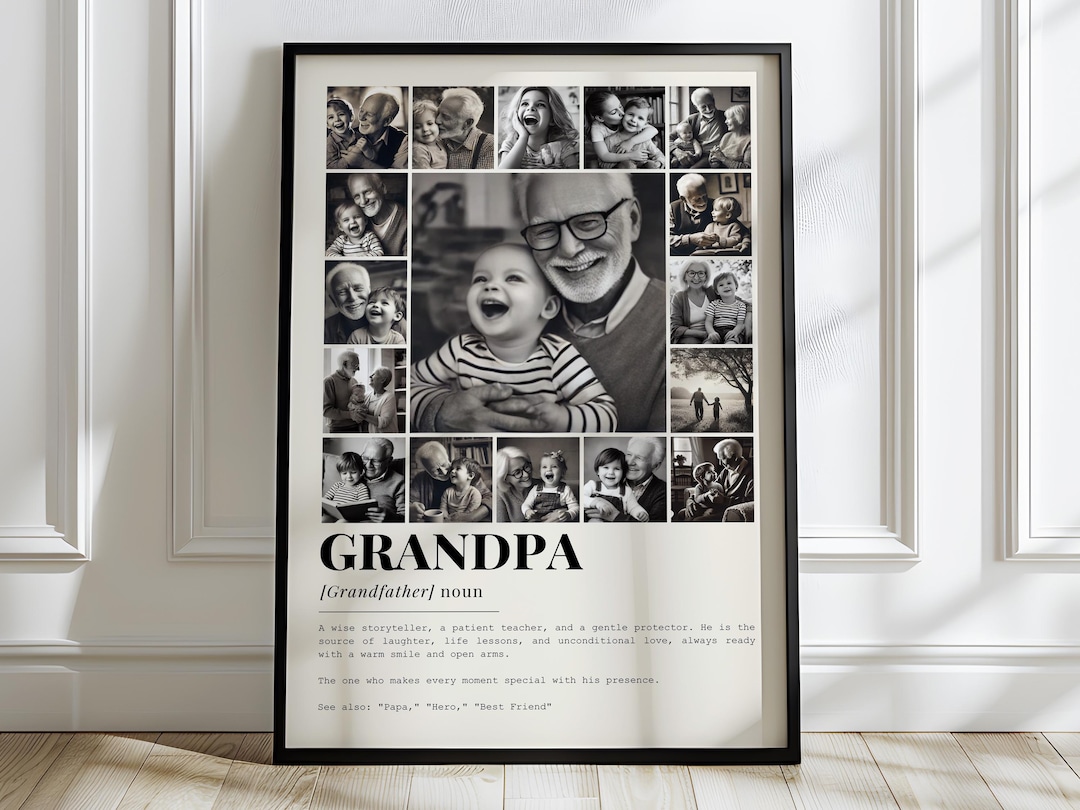 Grandpa Definition Photo Collage Canva Template, Father's Day Gifts ...