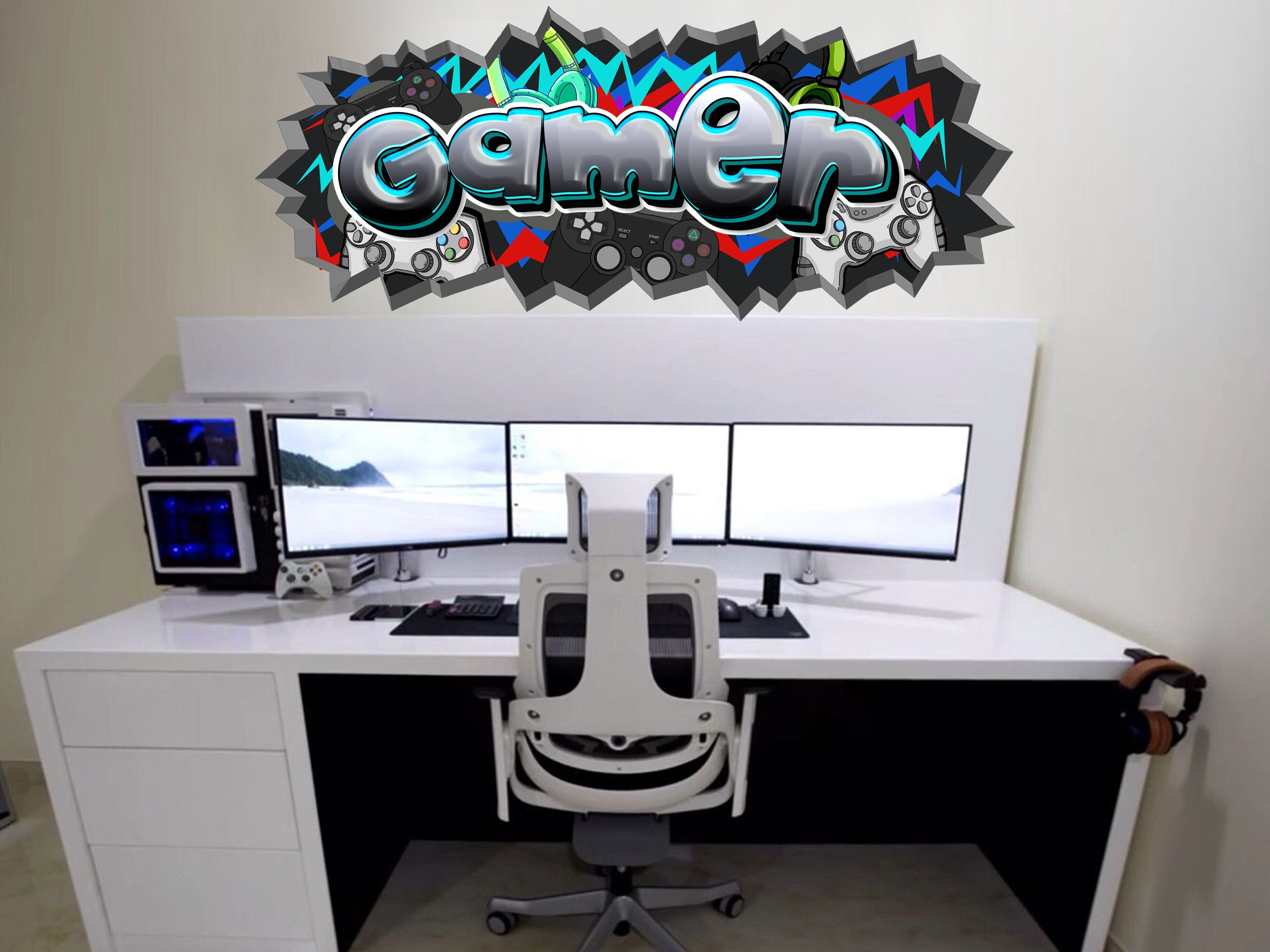 Custom Game Room Decor, Wall Sticker, Graffiti Art, Die Cut Vinyl ...