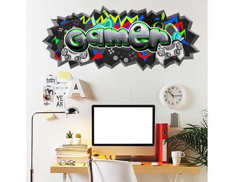 Custom Game Room Decor, Wall Sticker, Graffiti Art, Die Cut Vinyl ...