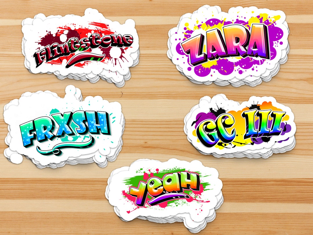 Custom Graffiti Name Die Cut Vinyl Stickers Waterproof - Etsy