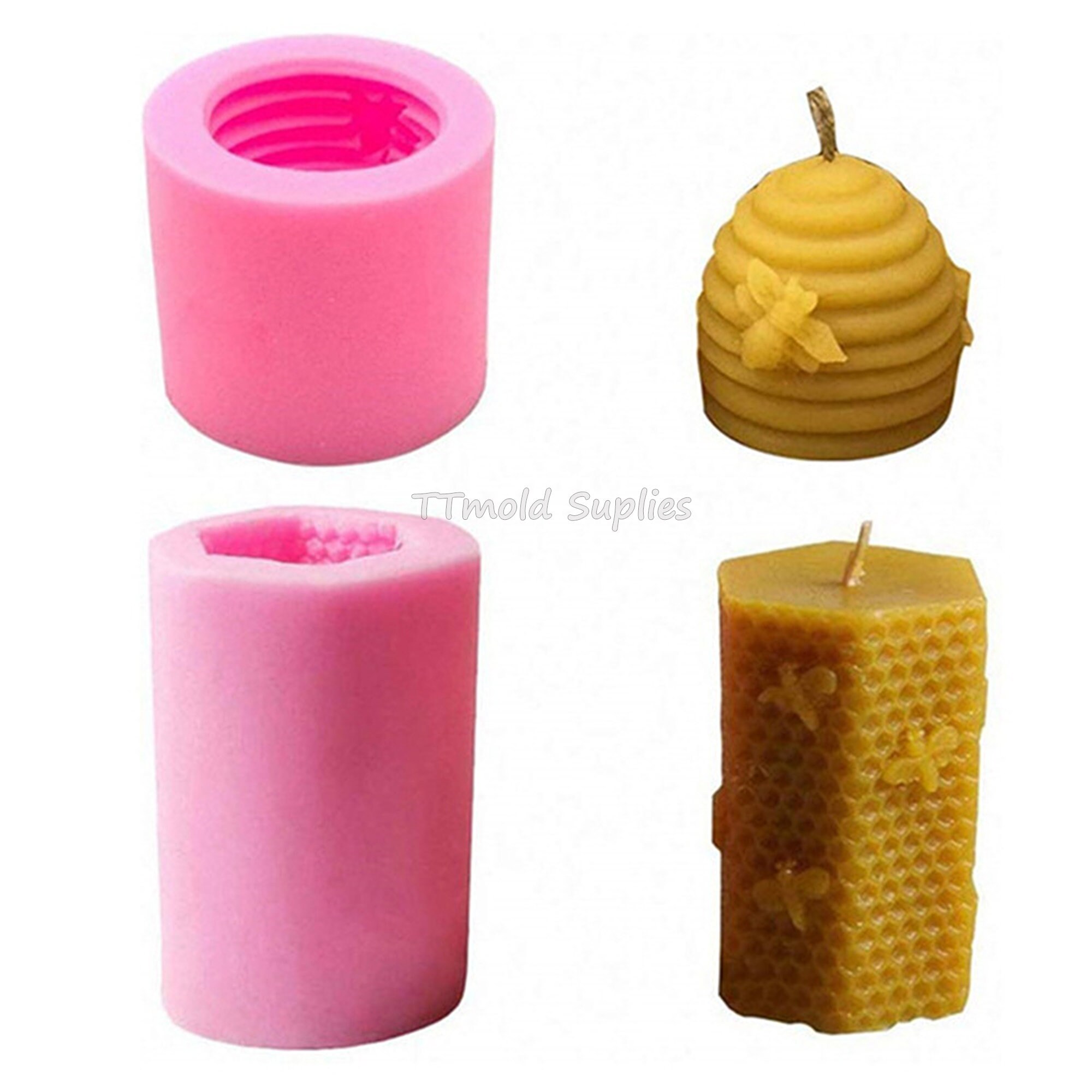 Honeycomb Candle Silicone Mold Bee Cylindrical Candle Mold - Etsy