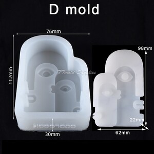 Irregular Abstract Face Candle Mold, Human Face Epoxy Mold, Art ...