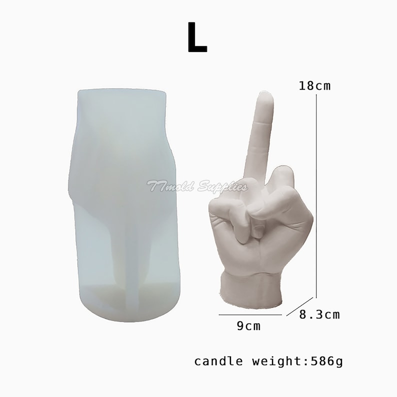Medium Finger Gesture Candle Silicone Mold: Finger Cement Sculpture ...