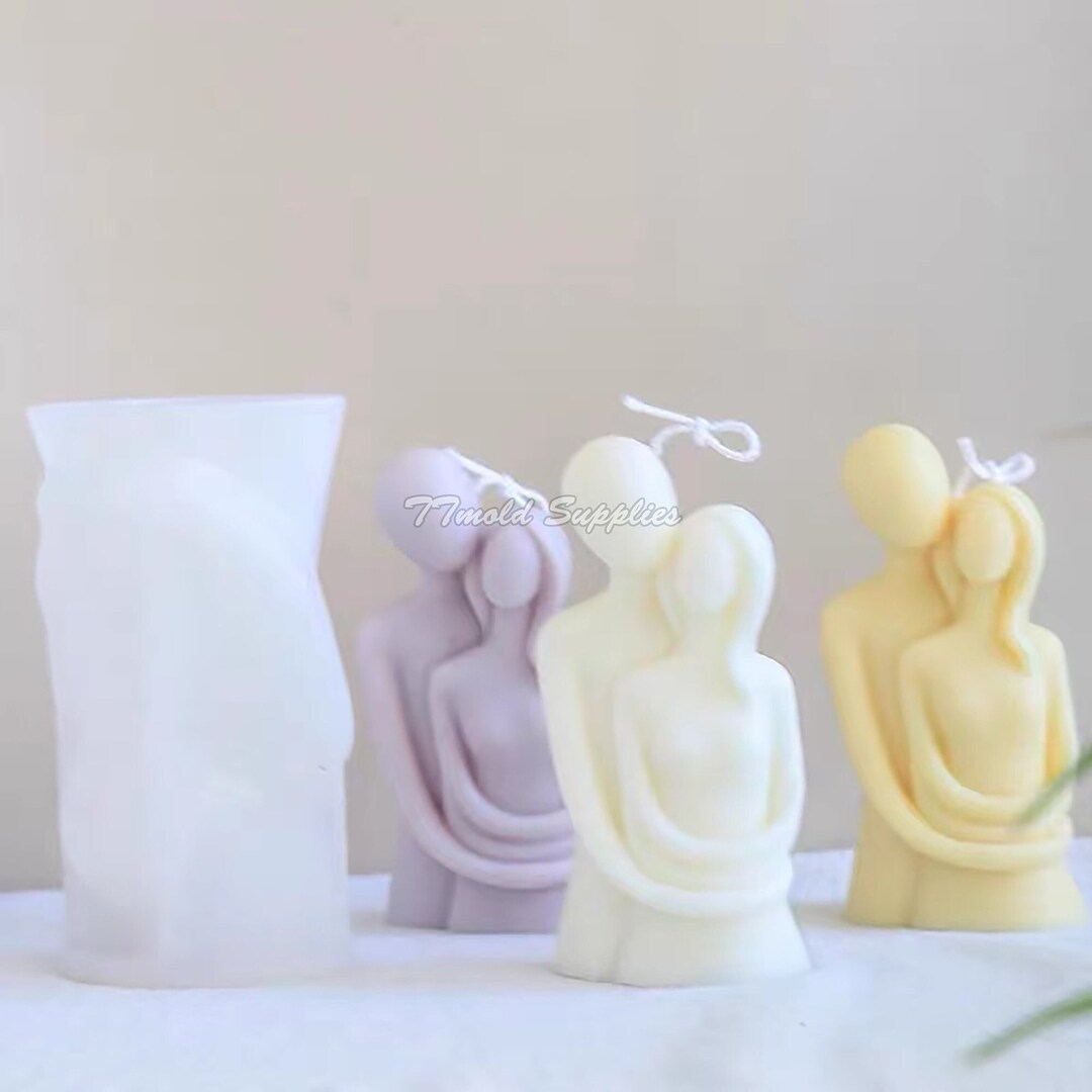 Couple Portrait Candle Mold, Abstract Portrait Plaster Mold, Embracing ...