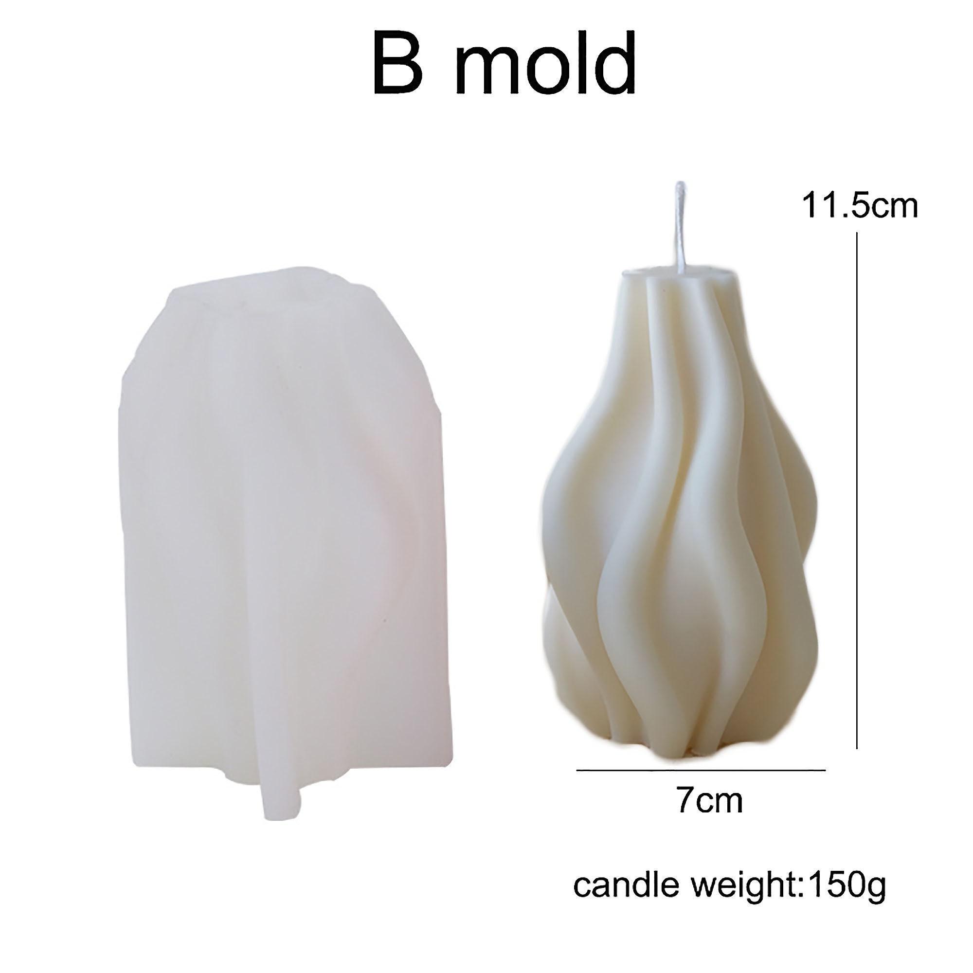 Geometric Abstract Water Wave Striped Candle Silicone Mold,creative ...