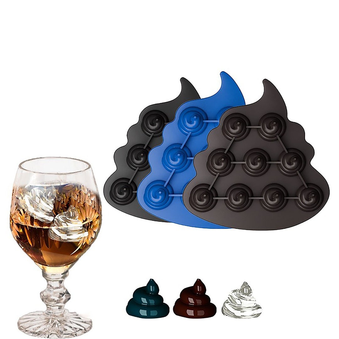 Spoof Poop Ice Box Bar Whiskey Ice Compartment Mold 3D Poop Chocolate ...