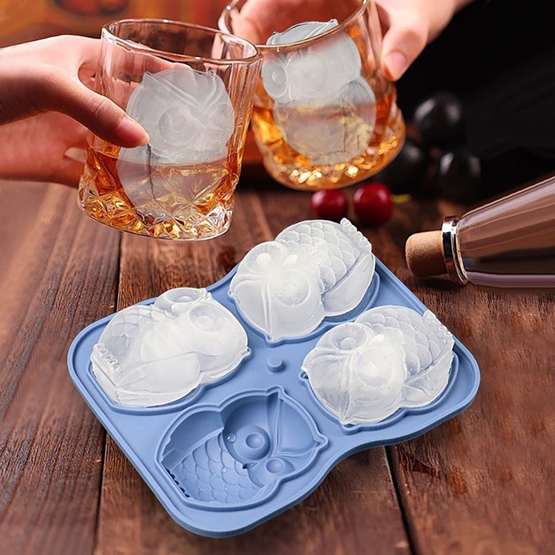 Owl Ice Lattice Animal Ice Cubes Food Grade Molds Home Whiskey Ice ...