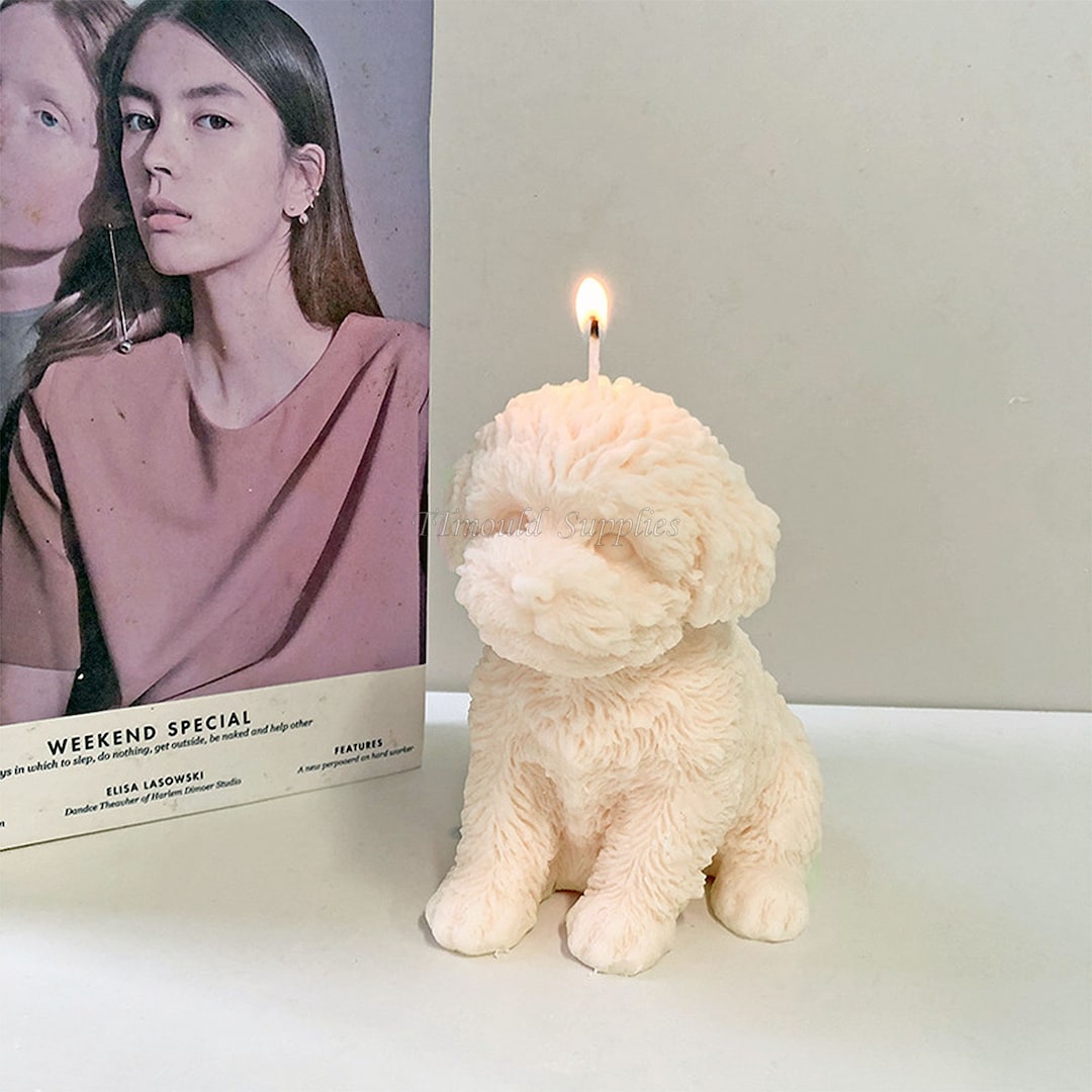 Cute Teddy Puppies Candle Silicone Mould, Puppy Dog Soy Wax Mold ,dog ...