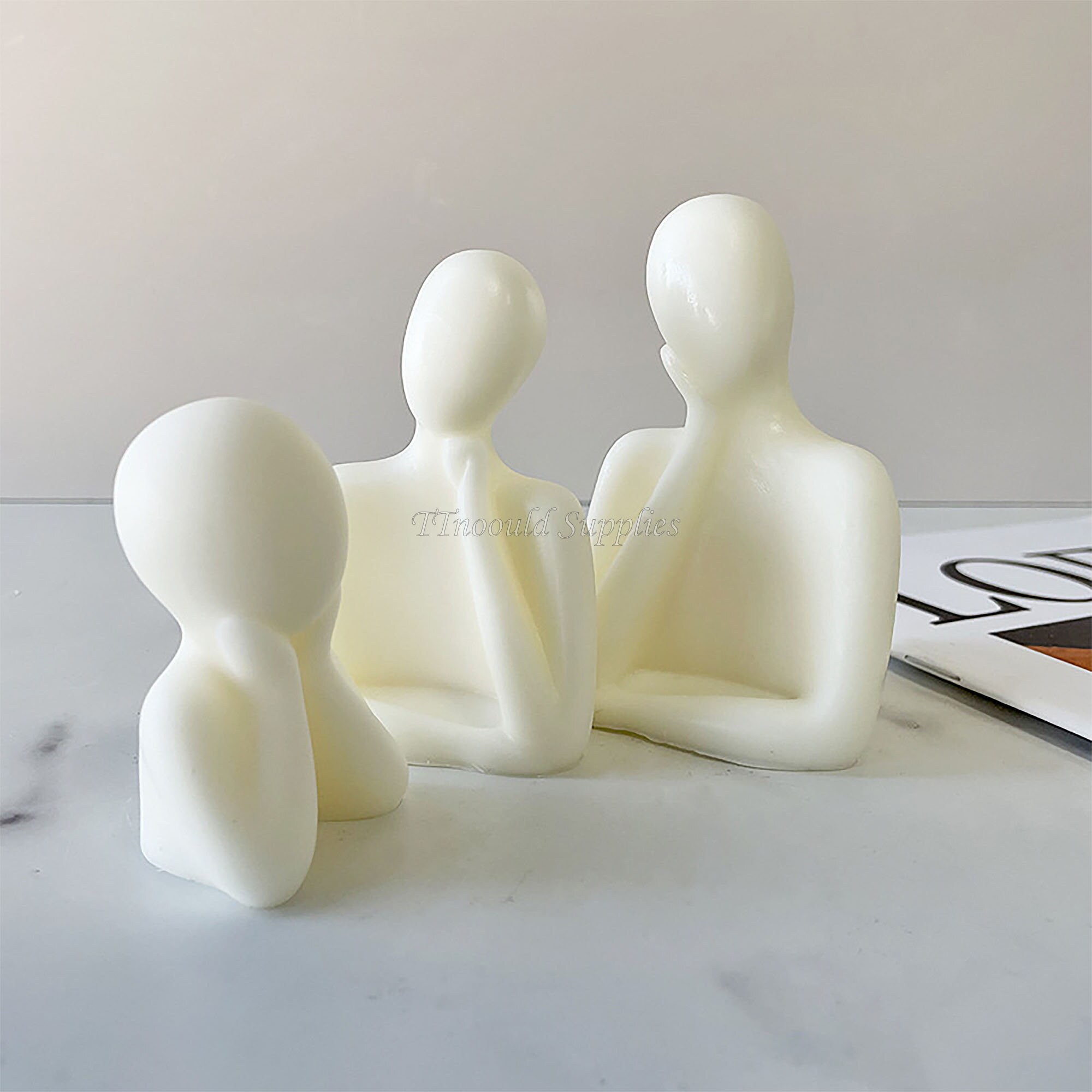 Abstract Human Statue Aromatherapy Candle Silicone Mold DIY Human ...