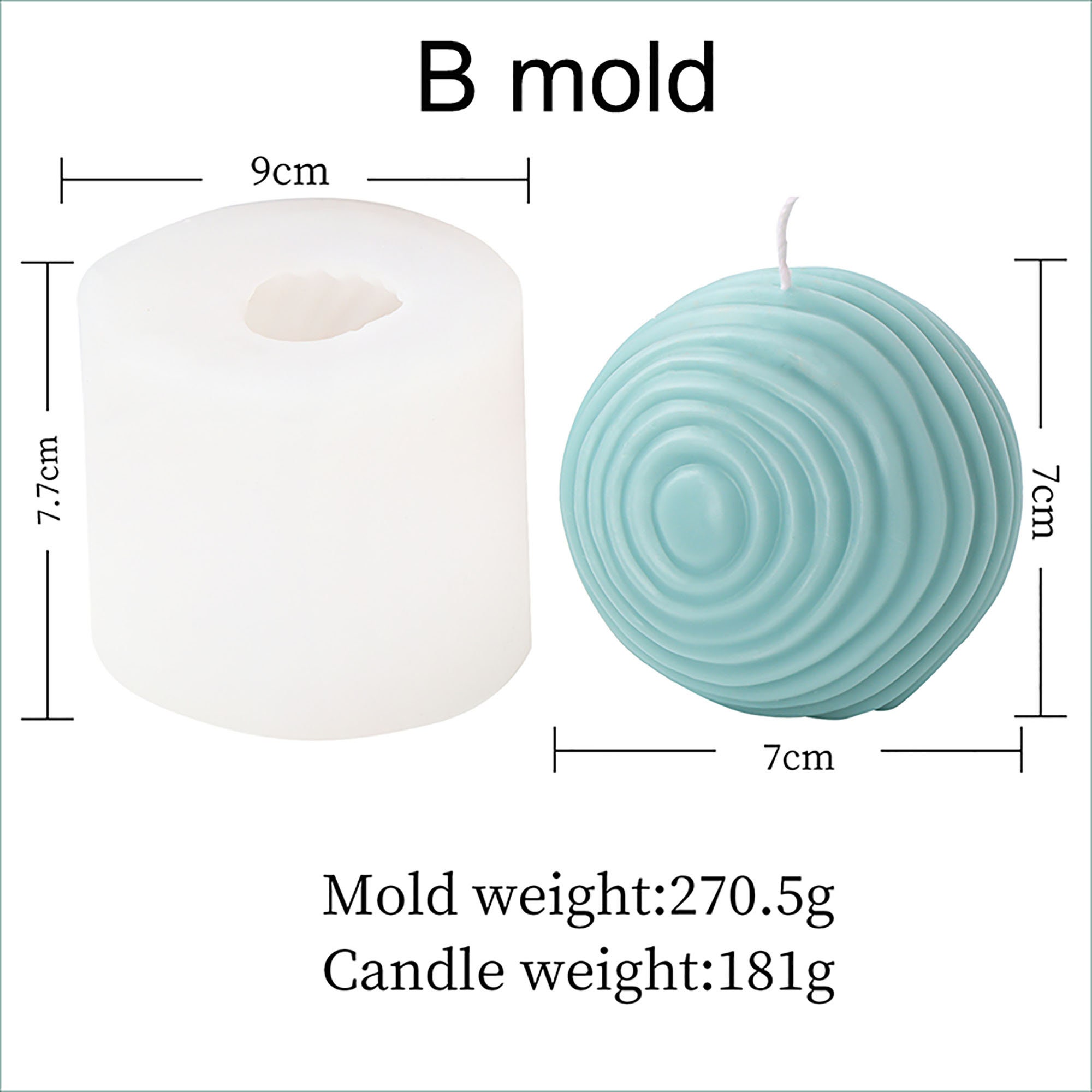 Water Wave Ball Candle Mold, Geometric Sphere Chocolate Mold, Spherical ...