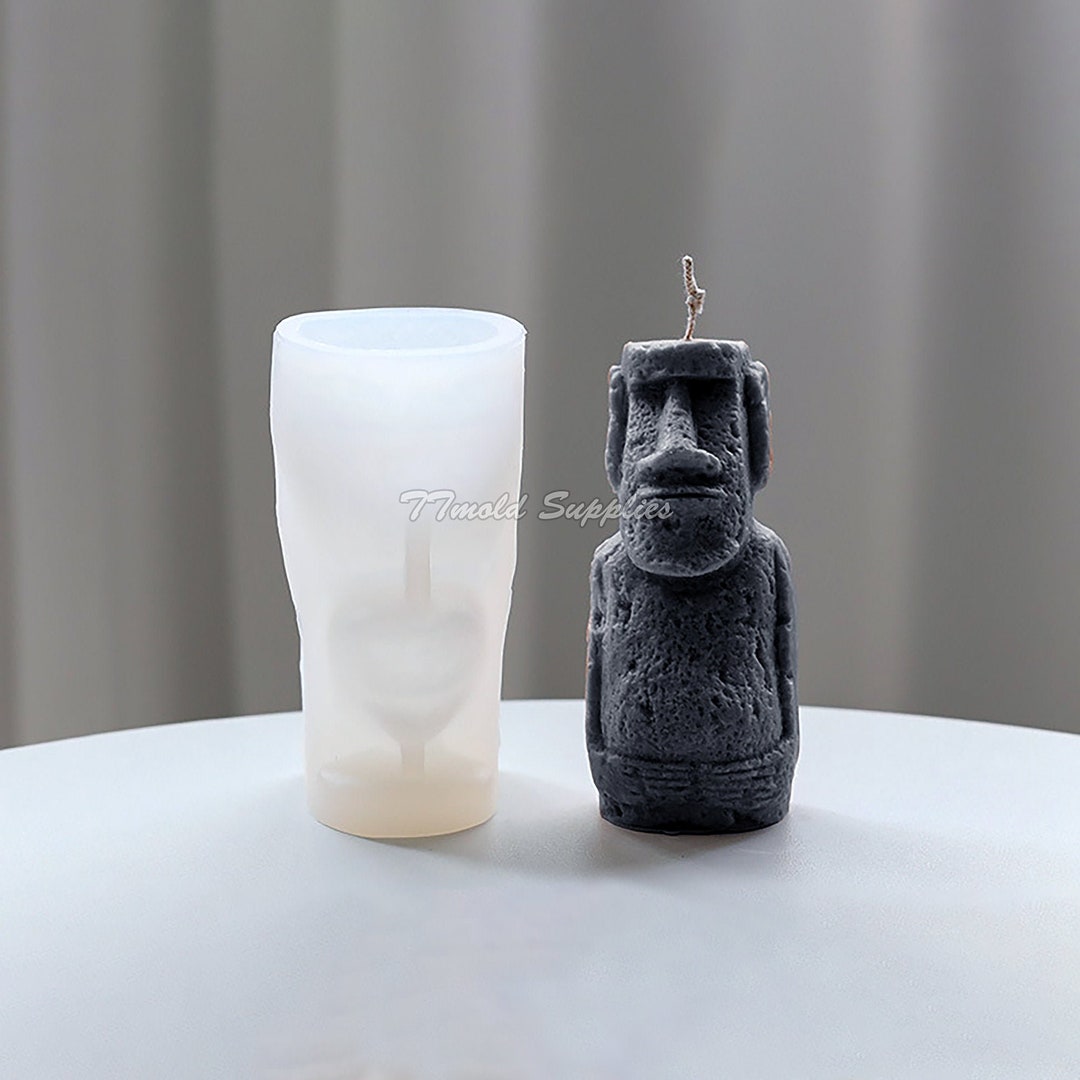 Easter Island Moai Candle Silicone Mold, Moai Statue Candle Mold, Large ...