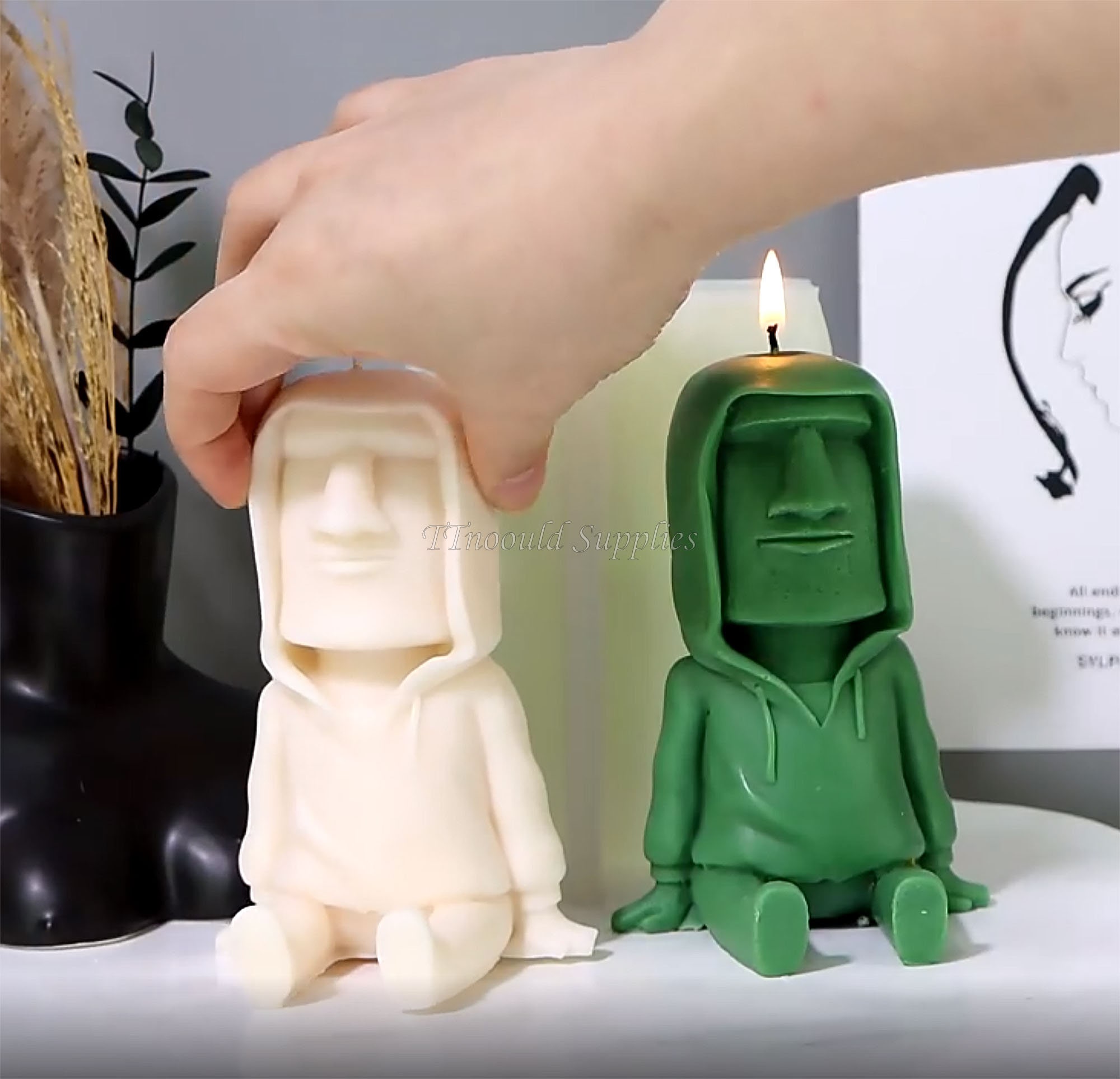Revivior Island Stone Statue Candle Silicone Mold Moai - Etsy