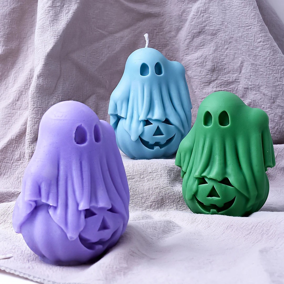 Pumpkin Ghost Aroma Candle Silicone Mold DIY Halloween Creative Monster ...