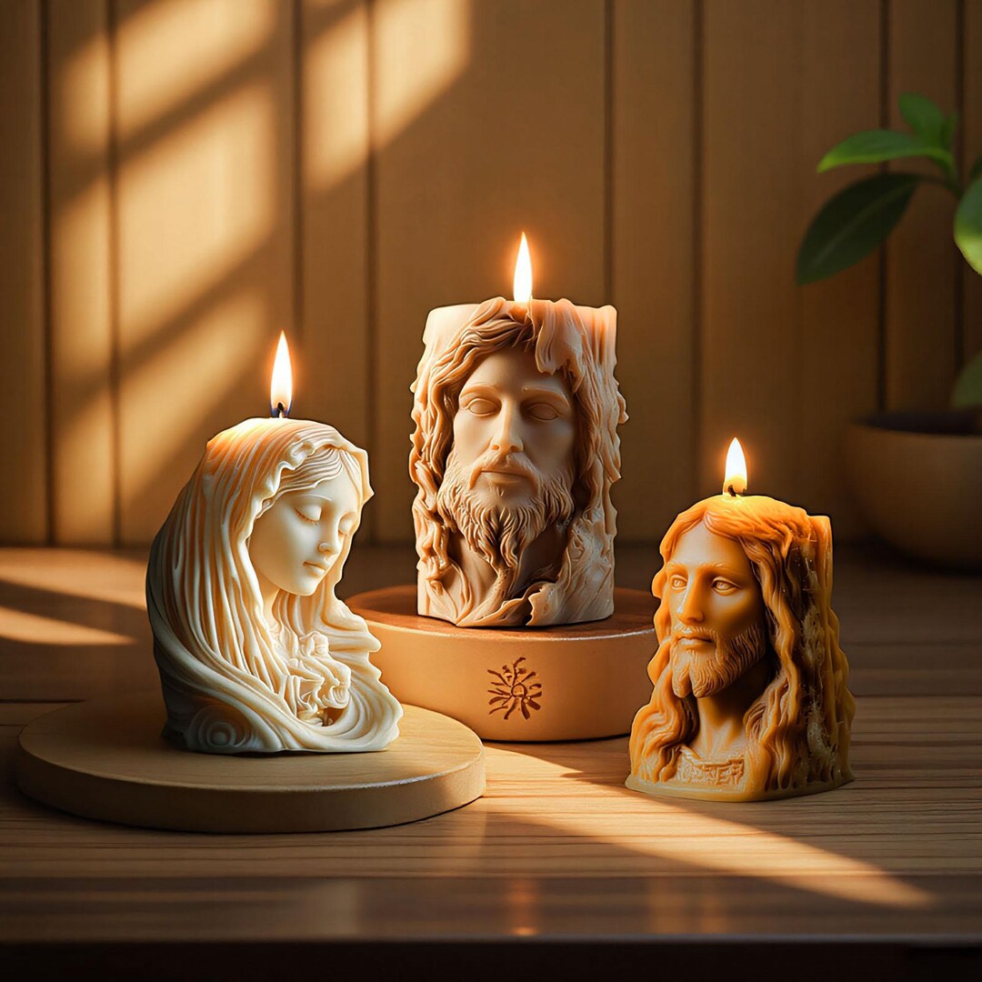 Our Lady of Jesus Statue Aroma Candle Silicone Mold DIY Christian ...