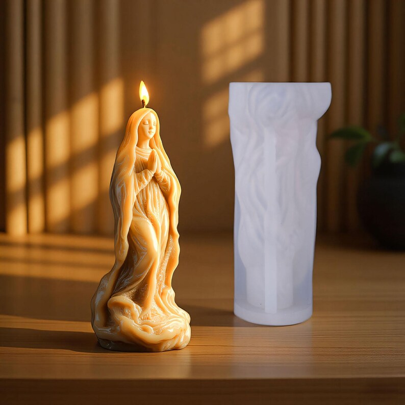 Our Lady of Jesus Statue Aroma Candle Silicone Mold DIY Christian ...
