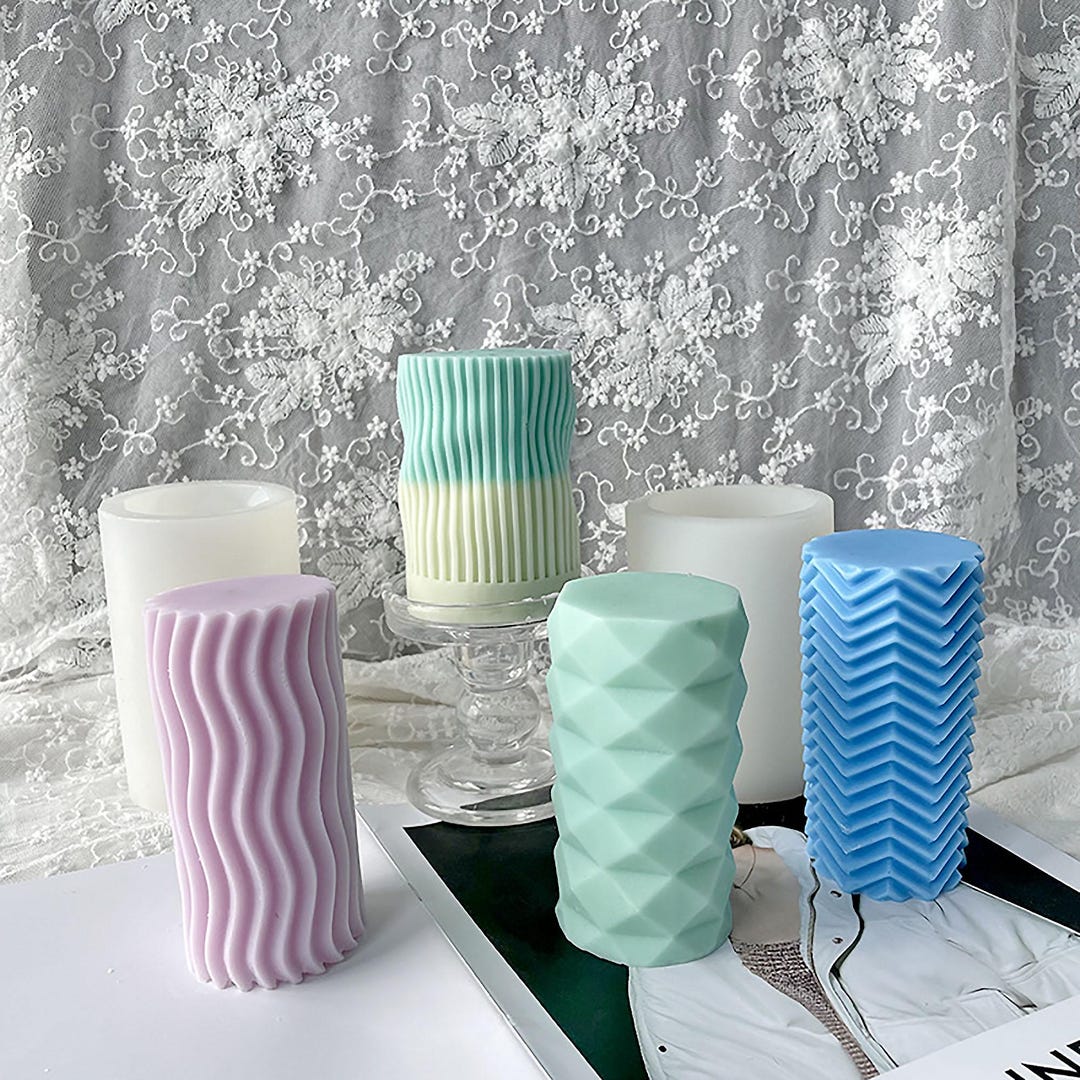 Geometric Striped Wave Candle Silicone Mold: DIY Church Wedding Lines ...